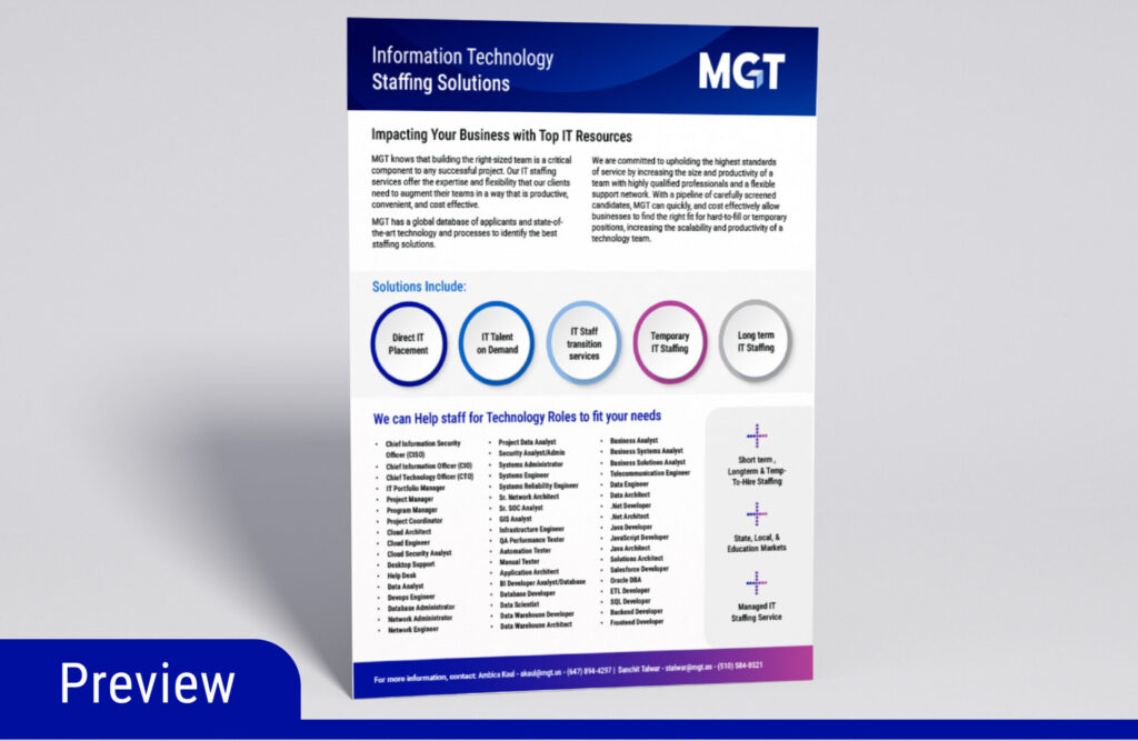 Professional Staffing to Enhance Operational Excellence | MGT.US